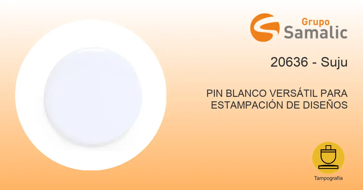 Pin blanco versátil para estampación de diseños 20636