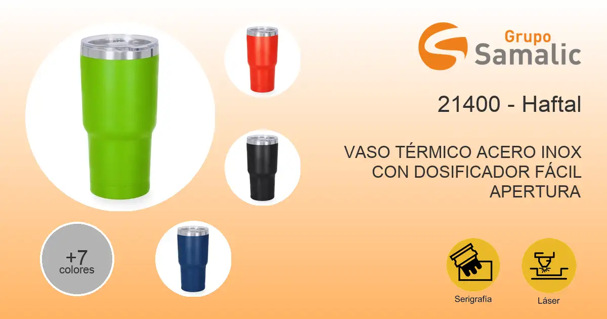 Vaso térmico acero inox con dosificador fácil apertura 21400