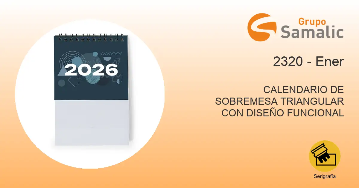 Calendario de sobremesa triangular con diseño funcional 2320
